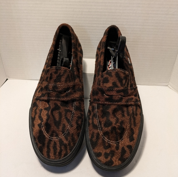 Vans | Shoes | Vans Furry Leopard Print Slip On Loafers Sz W85 | Poshmark